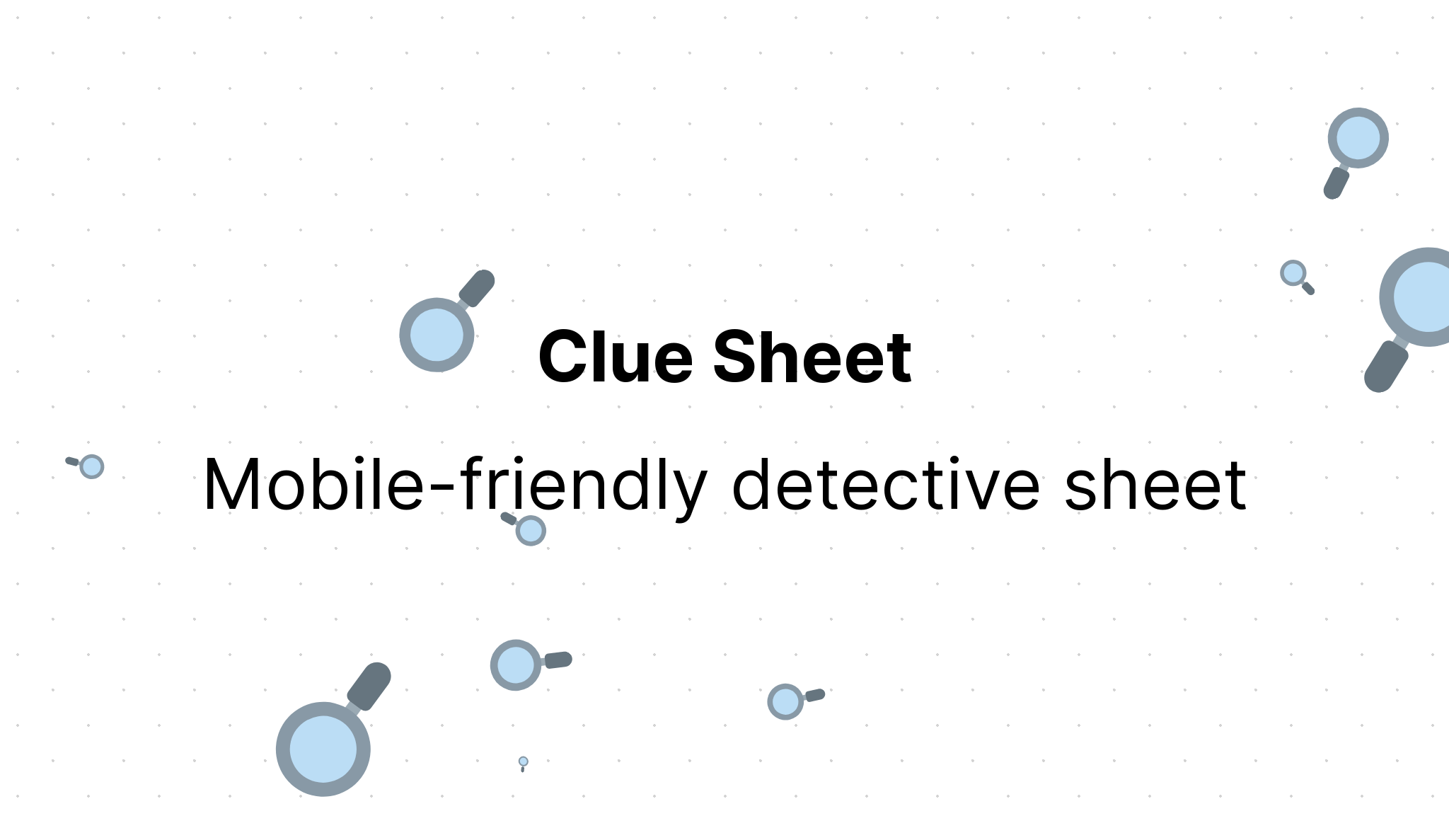 Clue Master Edition | Clue Detective Sheet